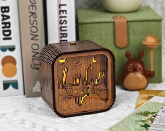Music Box 3D Light Led Theme Music Wooden Engraved Handmade Custom ...