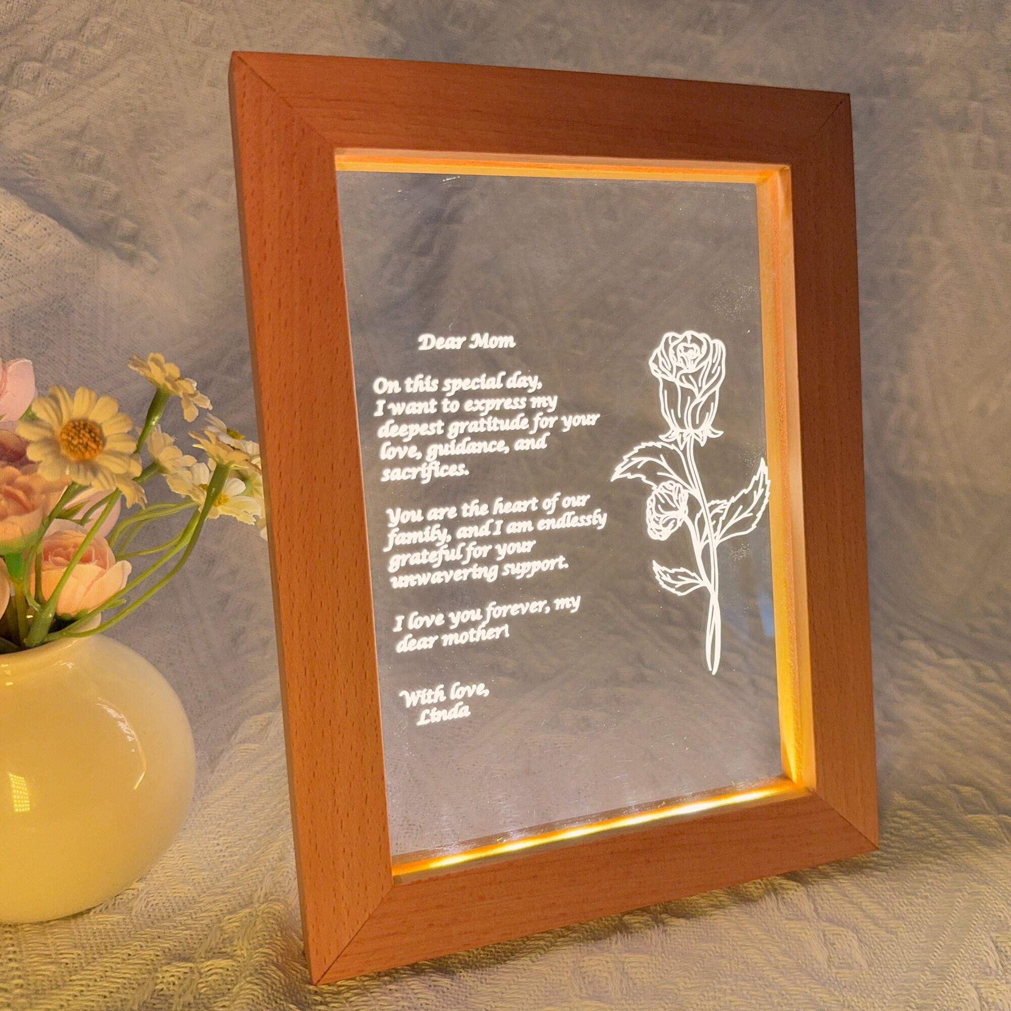 Birthday Gifts Custom Written Letter Personalized Night Light Create ...