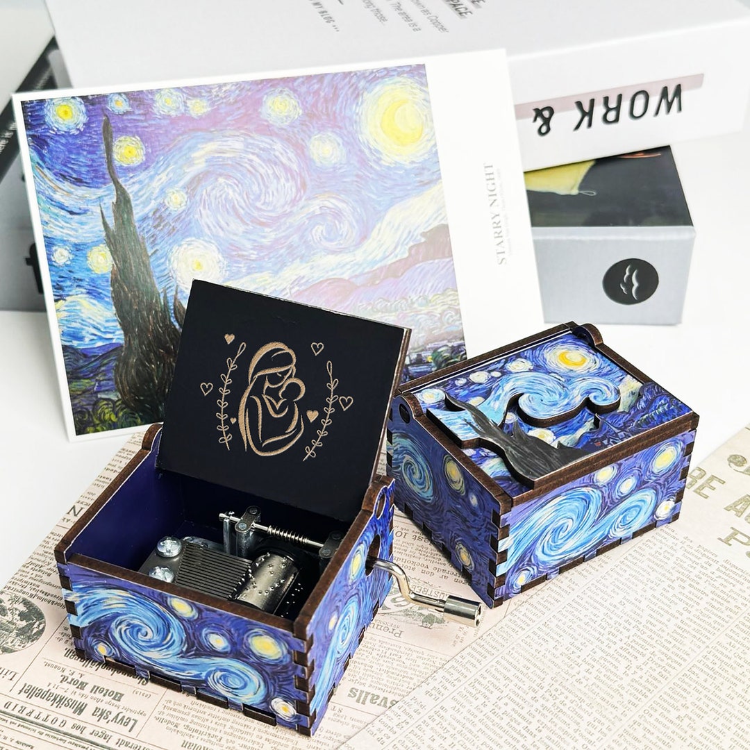 Birthday gift Custom Engraved Hand Cranked Wood Music Box Personalized ...