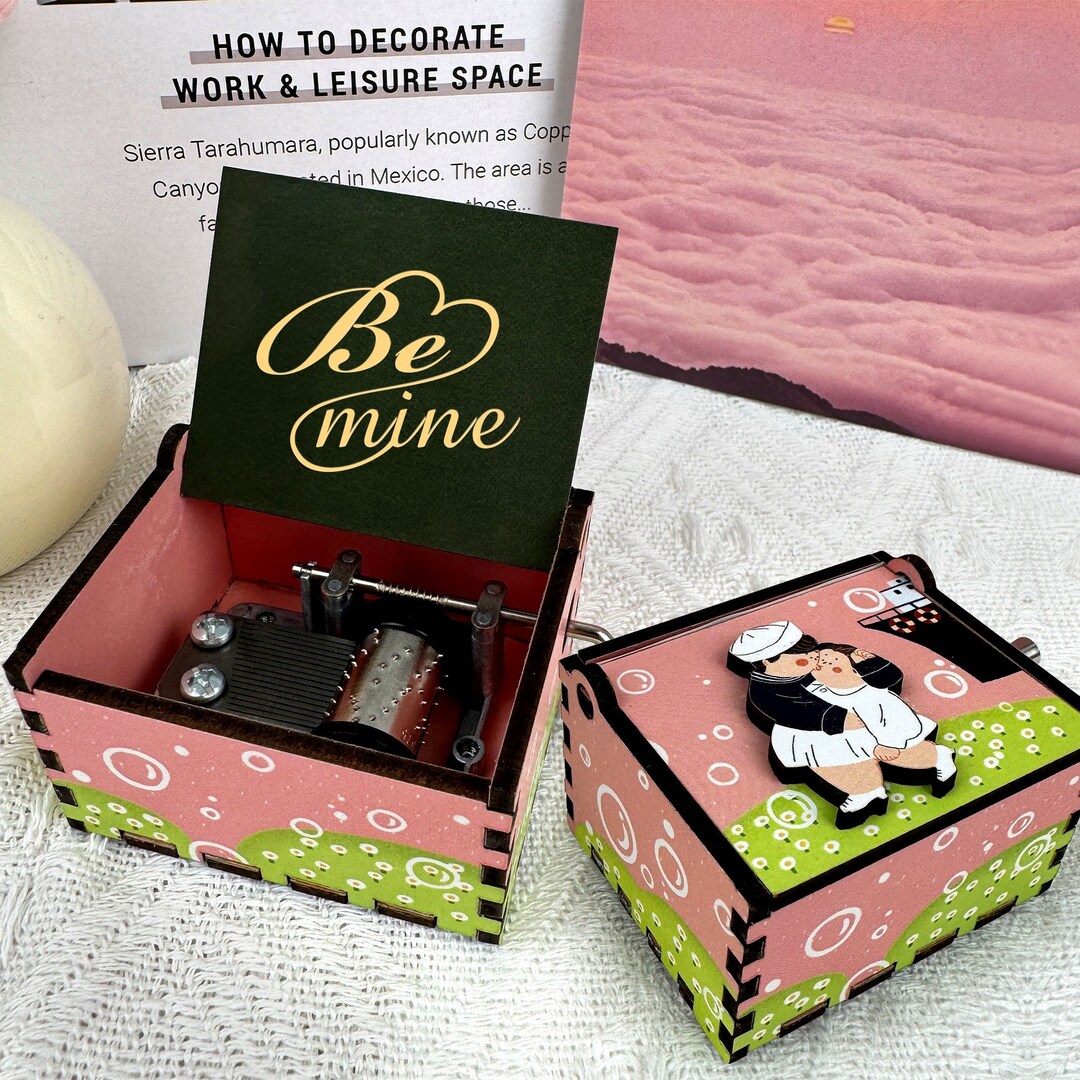 Fathers Day Gift Custom Carved Hand Cranked Anime Wooden Music Box ...