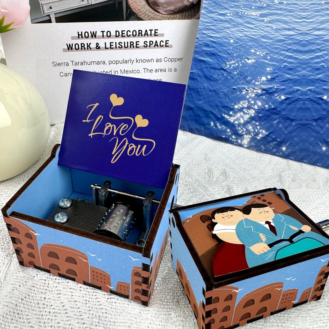 Birthday Gift Custom Carved Hand Cranked Anime Wooden Music Box ...