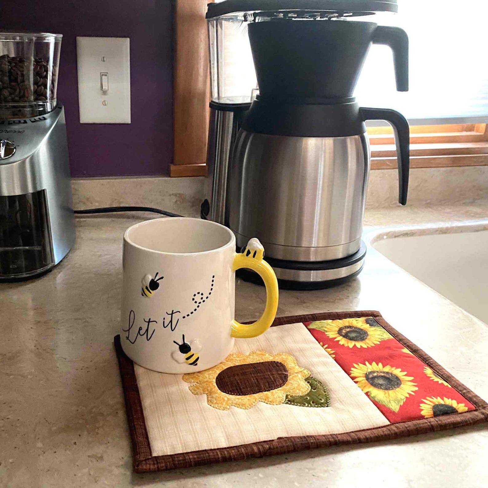 Sunflower Mug Rug Set - Etsy