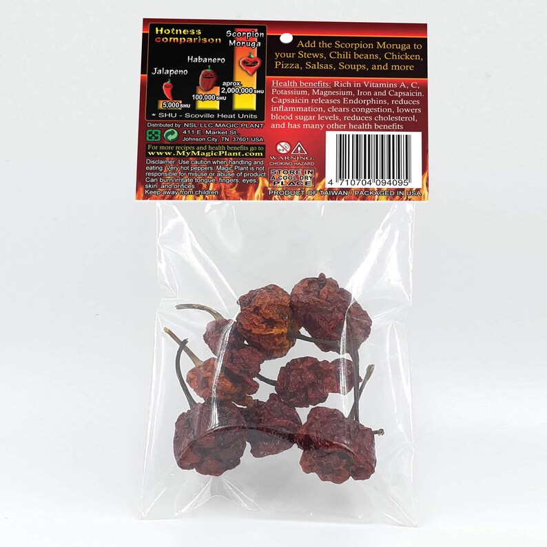 Dried Trinidad Moruga Scorpion Pepper Pods, 0.25 Ounce - Etsy