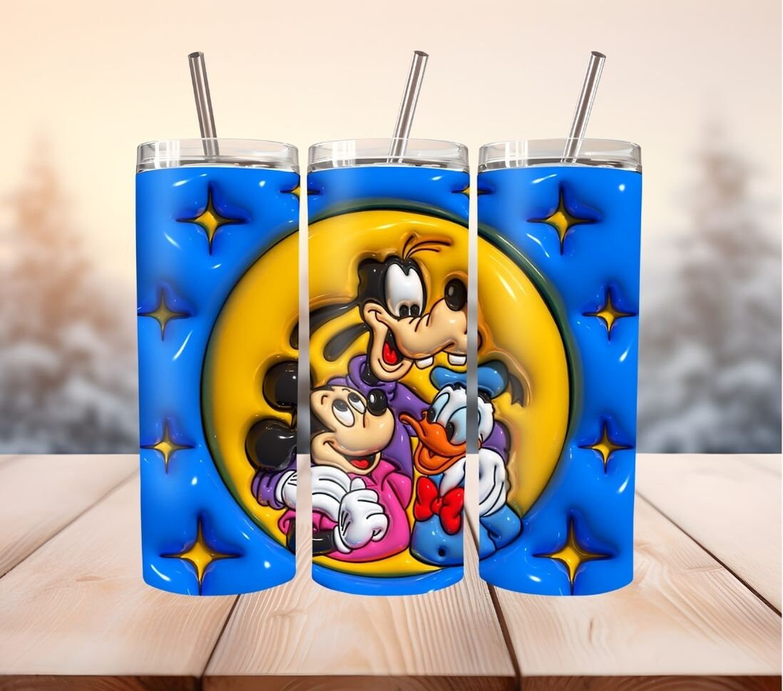 3D Inflated Cartoon Tumbler Wrap, Mouse Design Tumbler, 3D Puffy Magic Castle Sublimation - Etsy