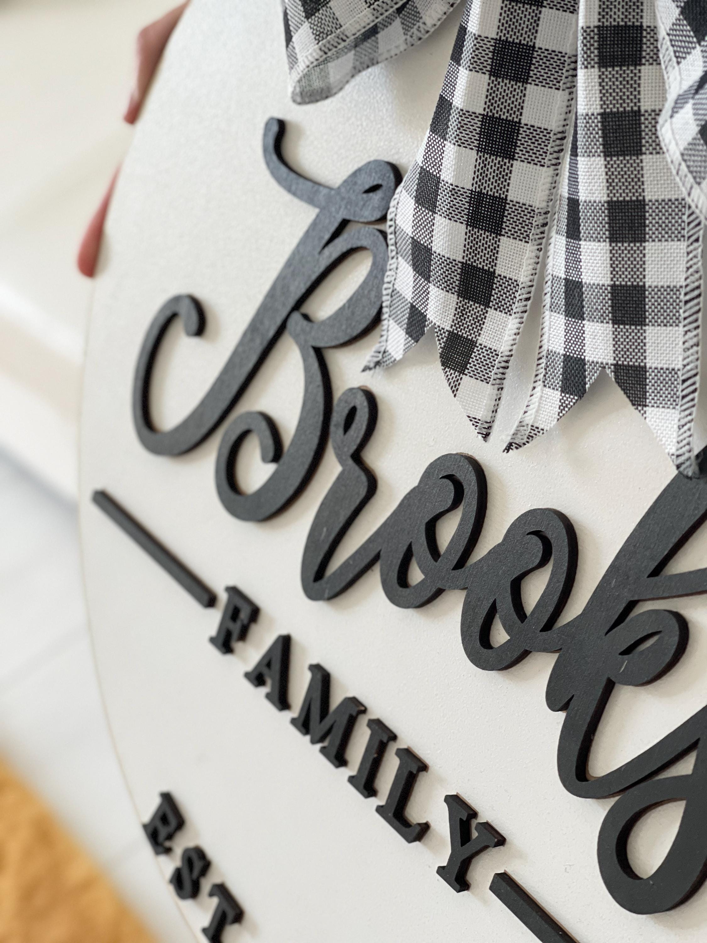 Custom Family Door Sign, Last Name Sign, Personalized Woden Welcome ...