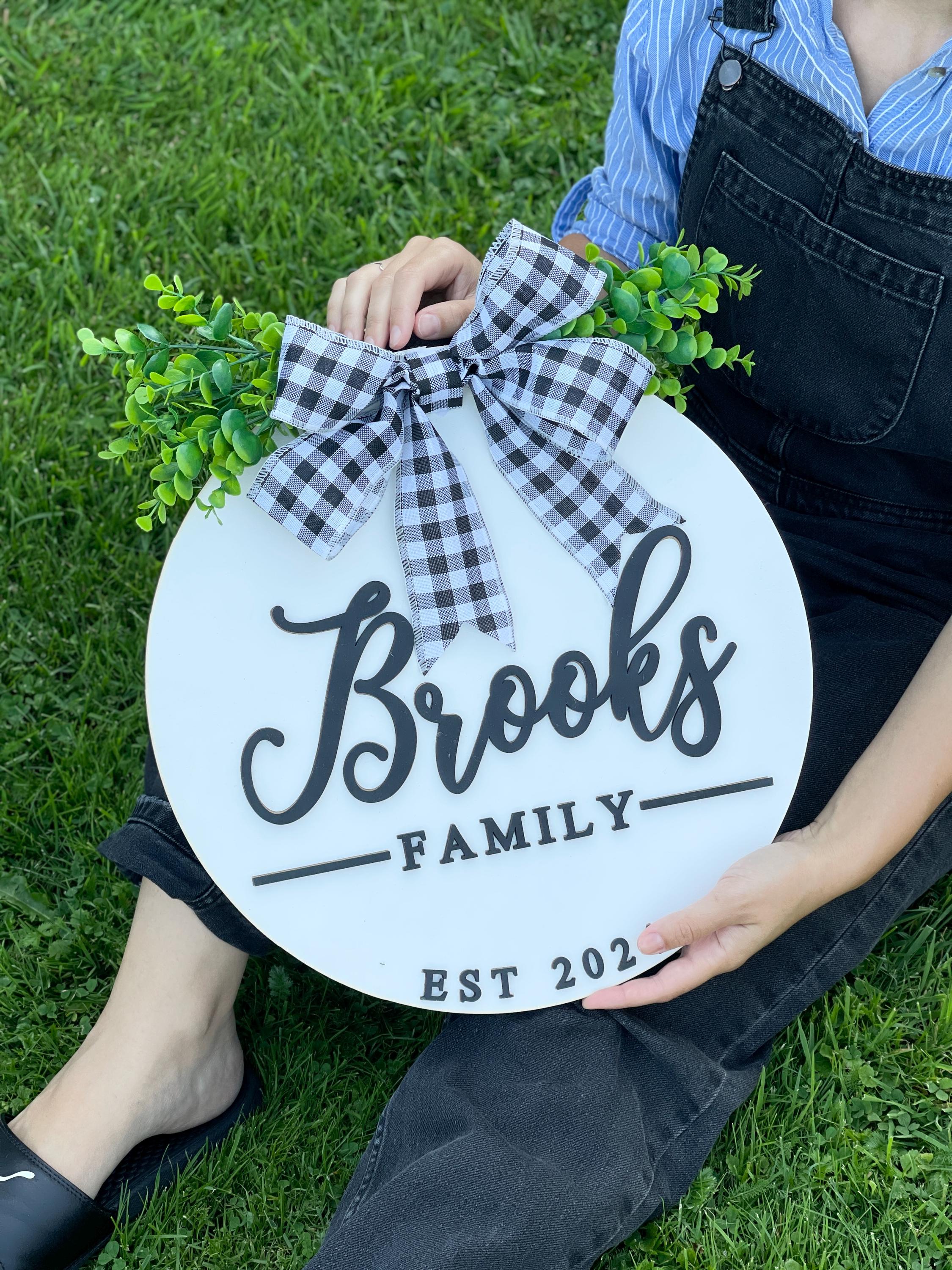 Custom Family Door Sign, Last Name Sign, Personalized Woden Welcome ...
