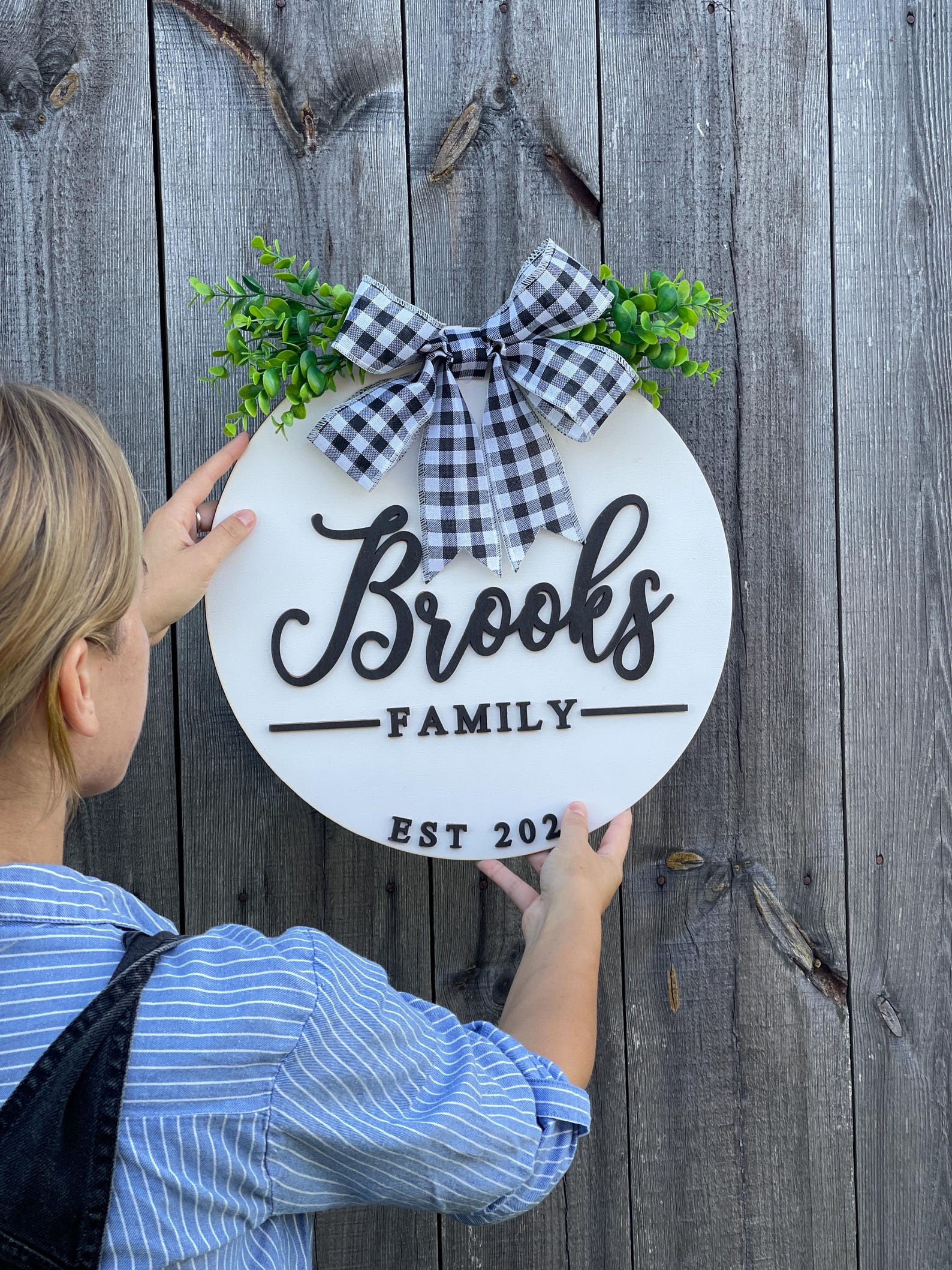 Custom Family Door Sign, Last Name Sign, Personalized Woden Welcome ...