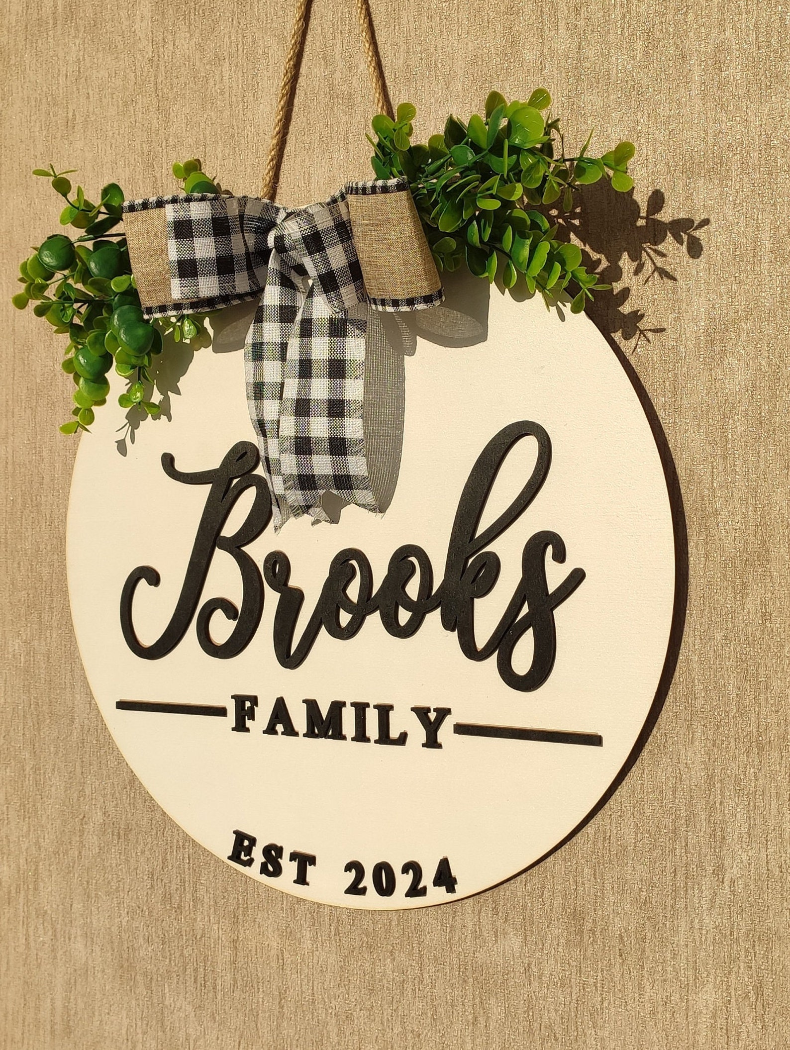 Custom Family Door Sign, Last Name Sign, Personalized Woden Welcome ...