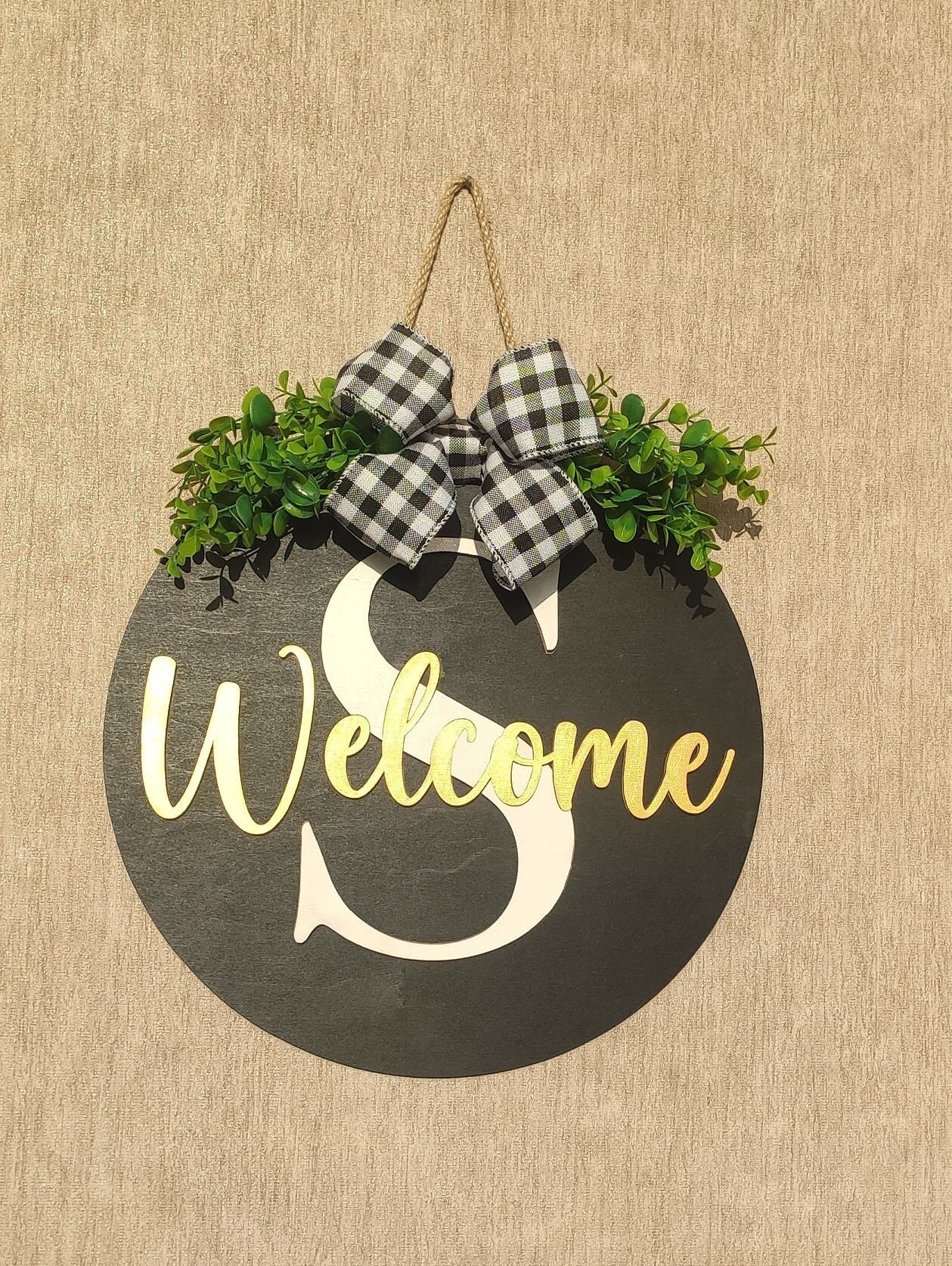 Custom Welcome Wooden Monogram Family Last Name Sign, Personalized ...