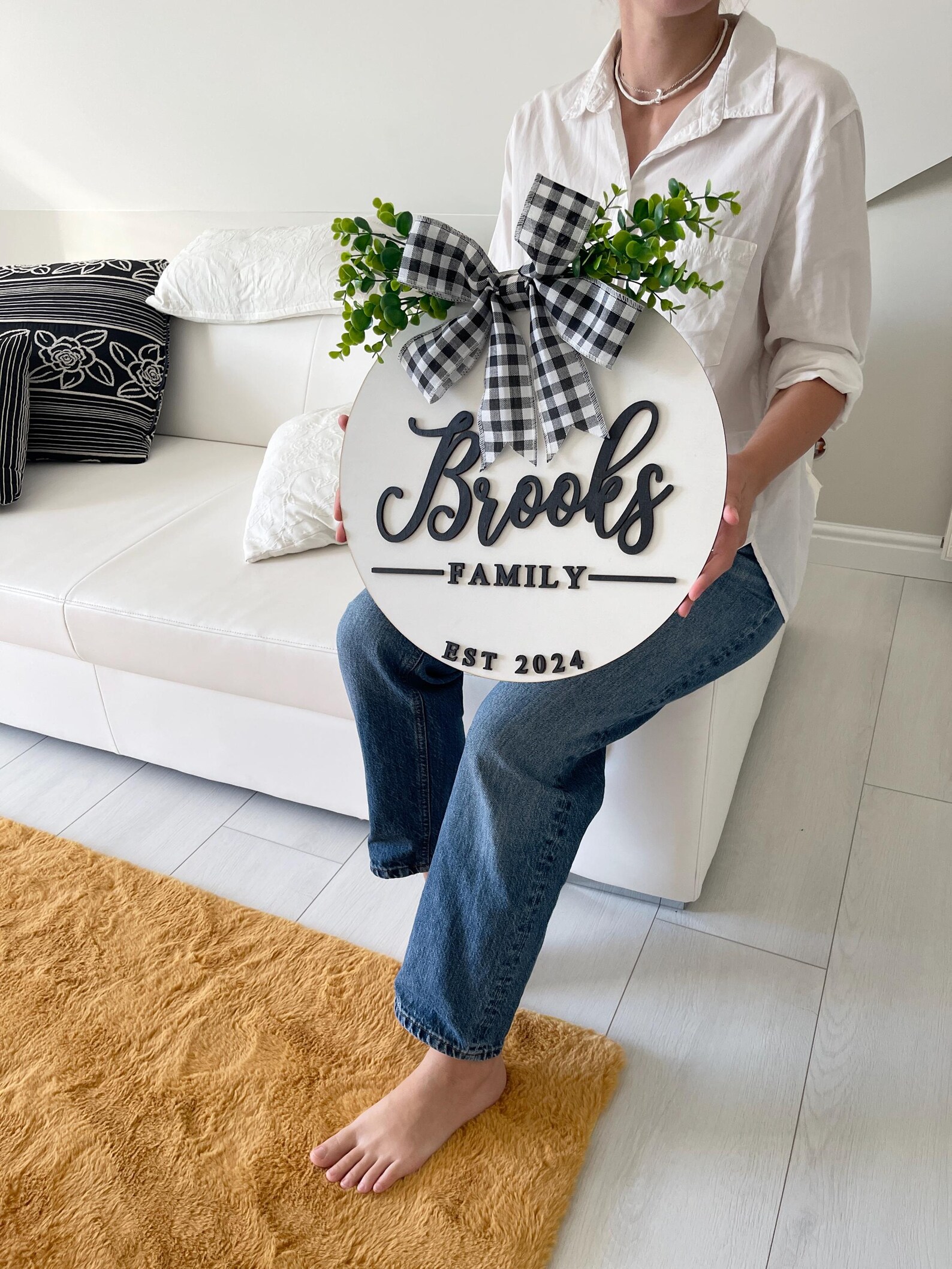 Custom Family Door Sign, Last Name Sign, Personalized Woden Welcome ...