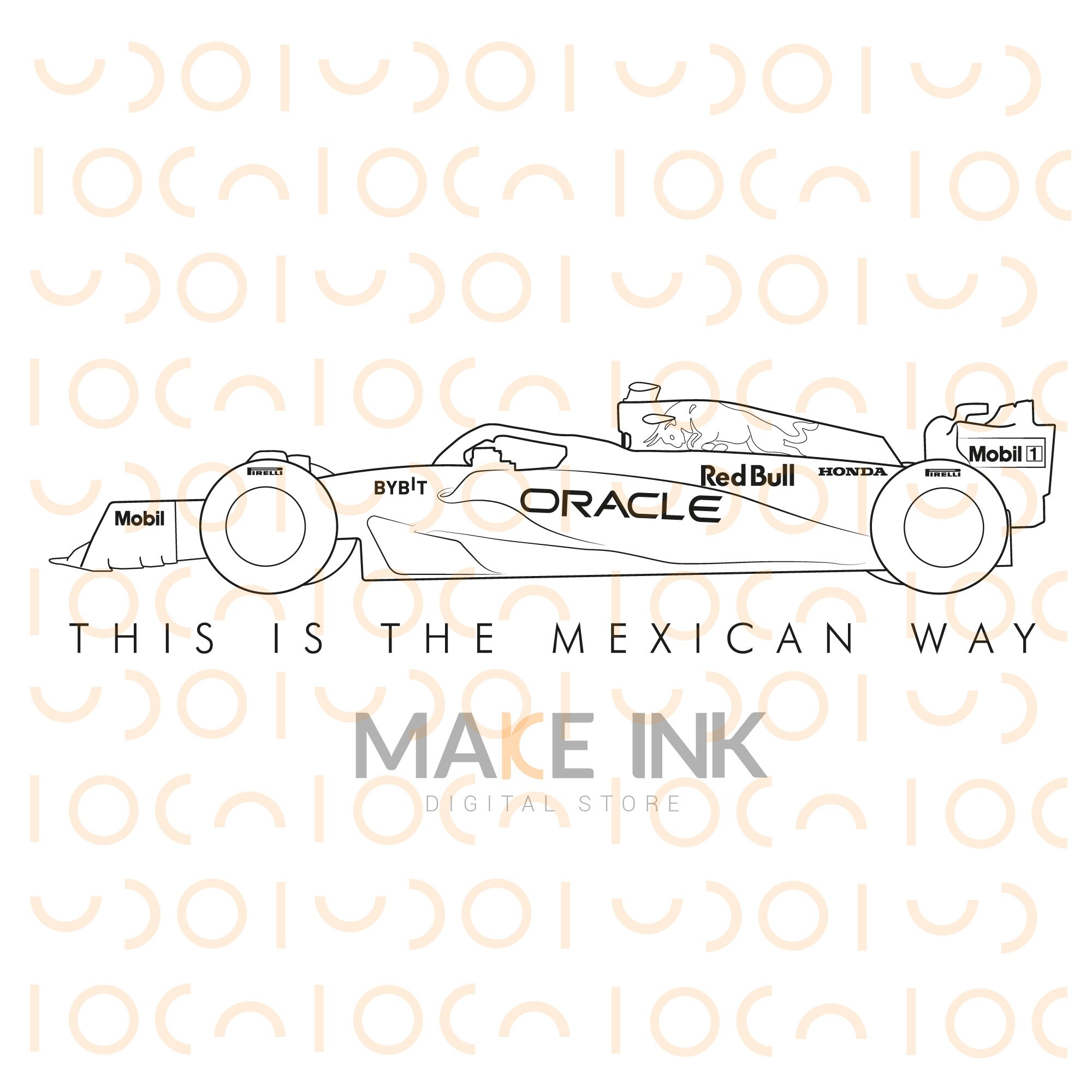 Checo perez auto SVG EPS Ai DXF, silueta coche fórmula 1, red bull ...