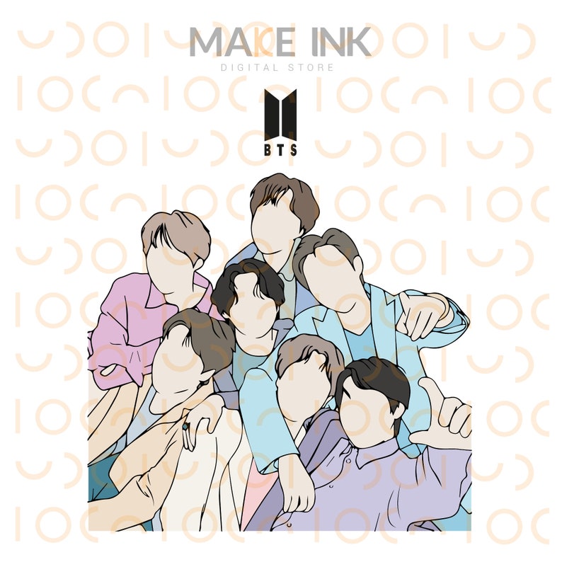 BTS Silhouettes SVG, Dxf, Ai, Eps, BTS Logo, Vector File - Etsy
