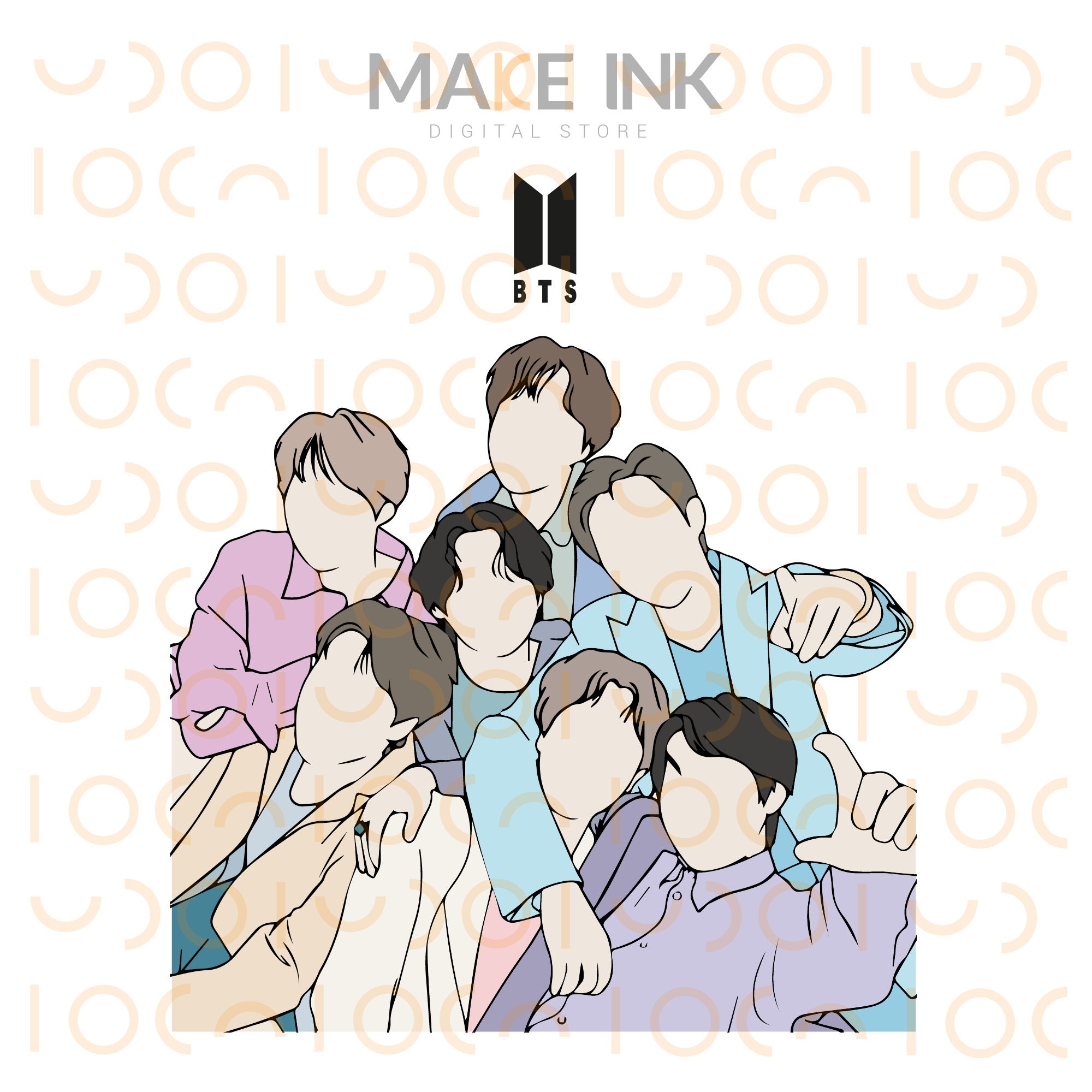 BTS Silhouettes SVG, Dxf, Ai, Eps, BTS Logo, Vector File - Etsy