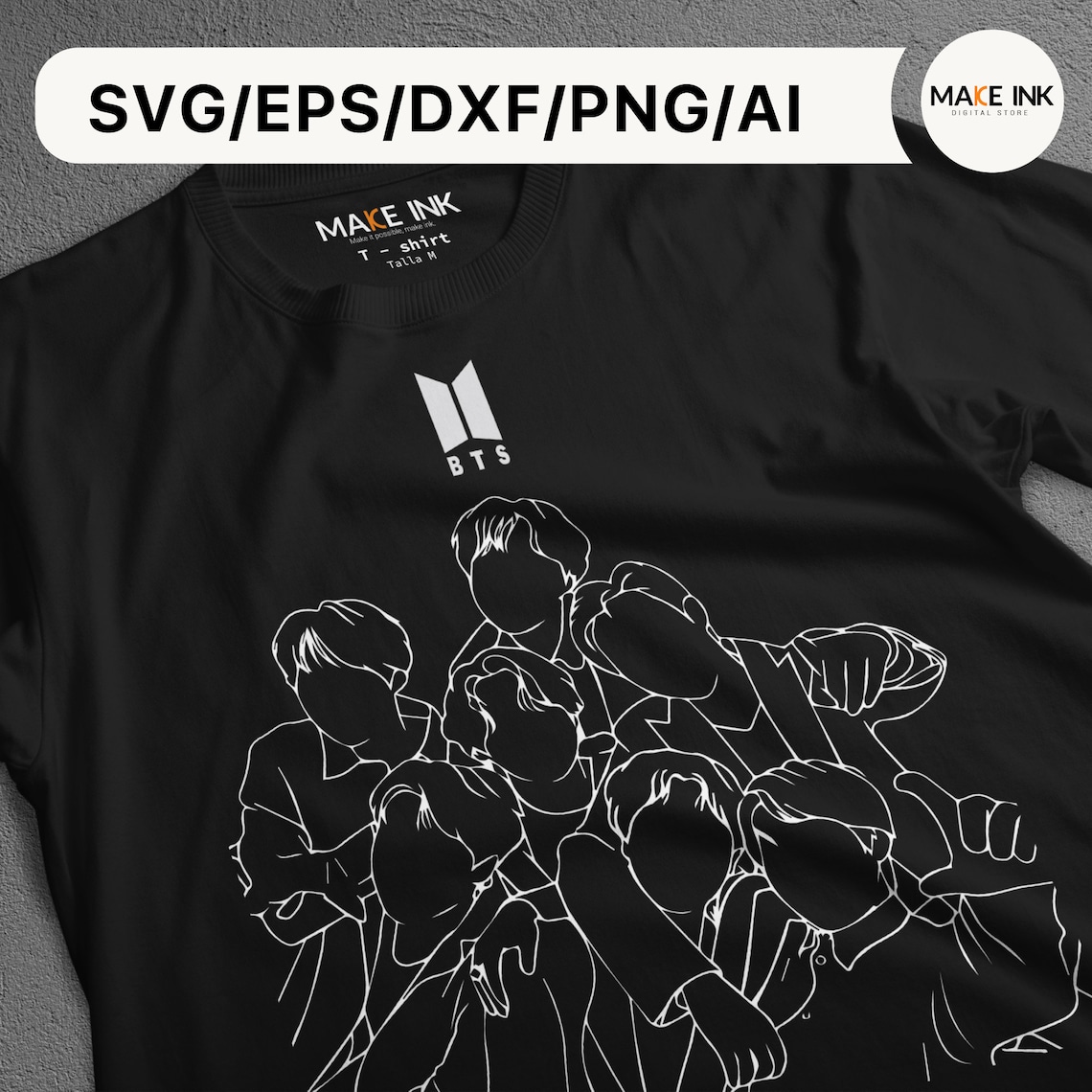 BTS Silhouettes SVG, Dxf, Ai, Eps, BTS Logo, Vector File - Etsy