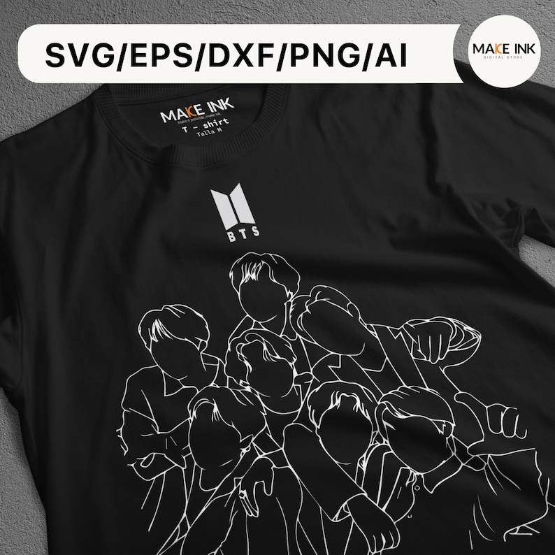 BTS Silhouettes SVG, Dxf, Ai, Eps, BTS Logo, Vector File - Etsy