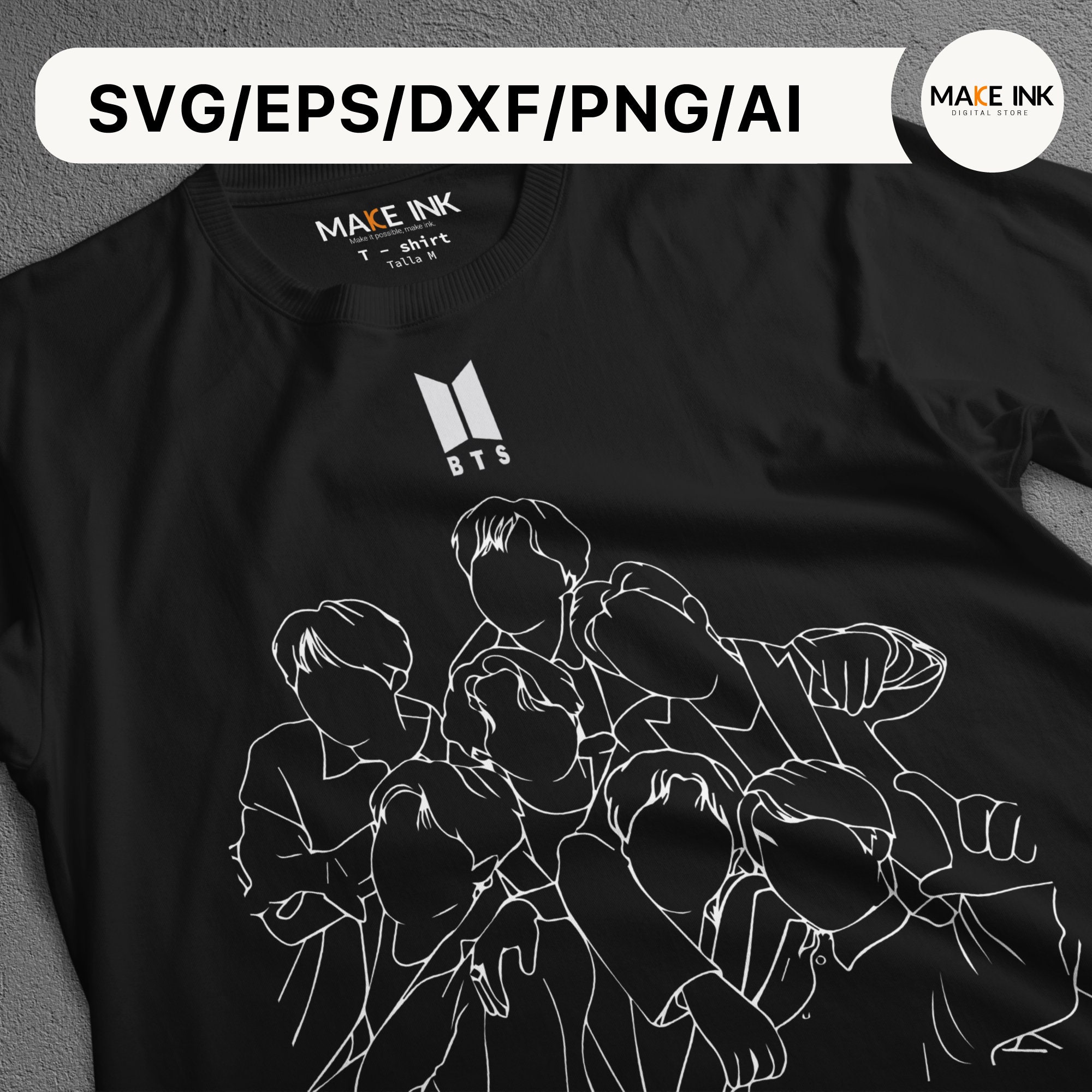 BTS Silhouettes SVG, Dxf, Ai, Eps, BTS Logo, Vector File - Etsy