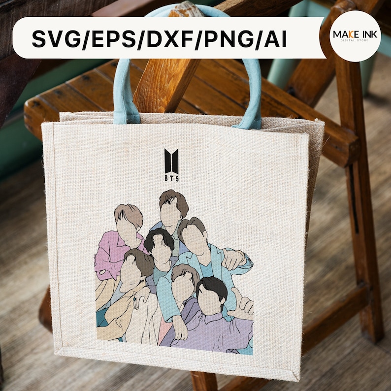 BTS Silhouettes SVG, Dxf, Ai, Eps, BTS Logo, Vector File - Etsy