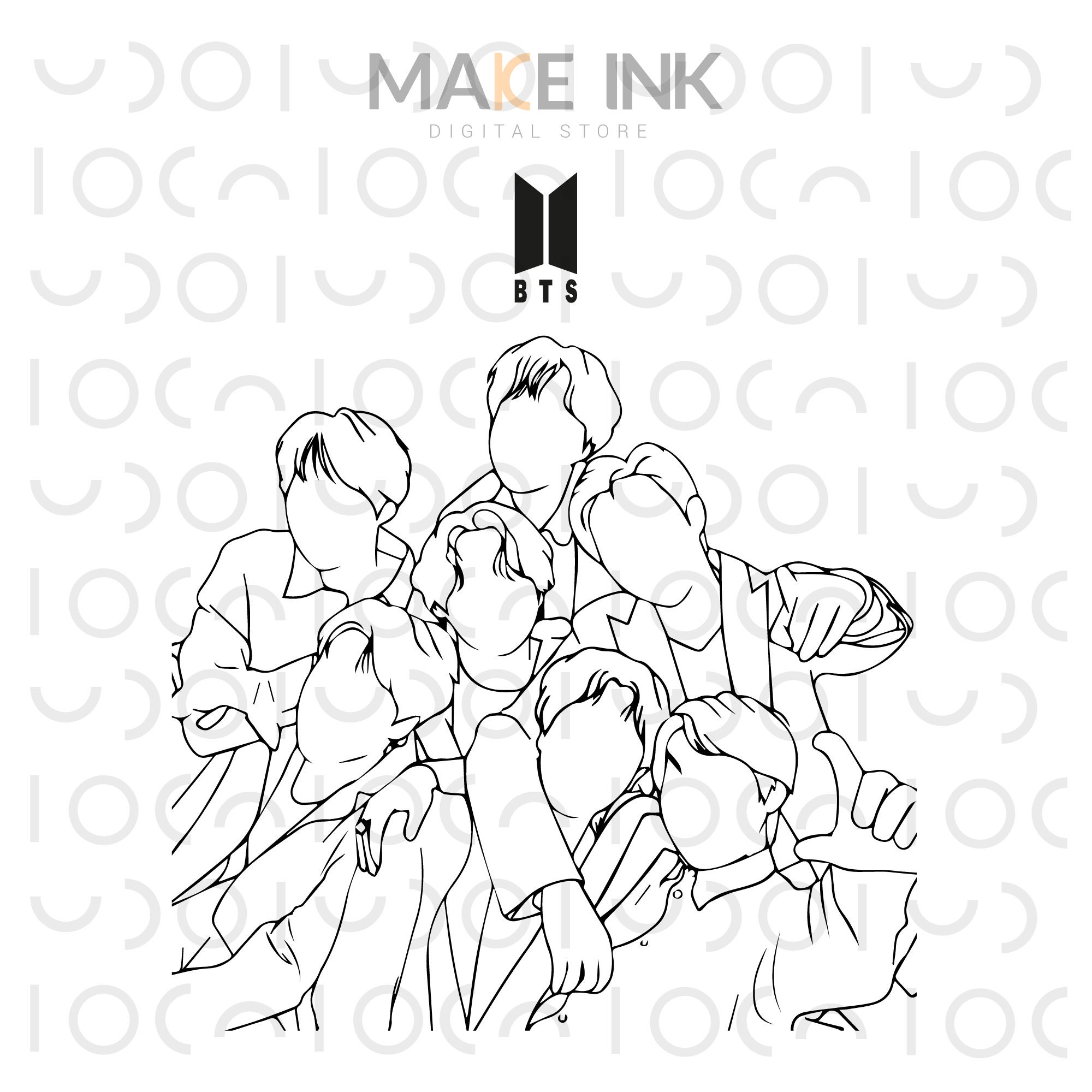 BTS Silhouettes SVG, Dxf, Ai, Eps, BTS Logo, Vector File - Etsy