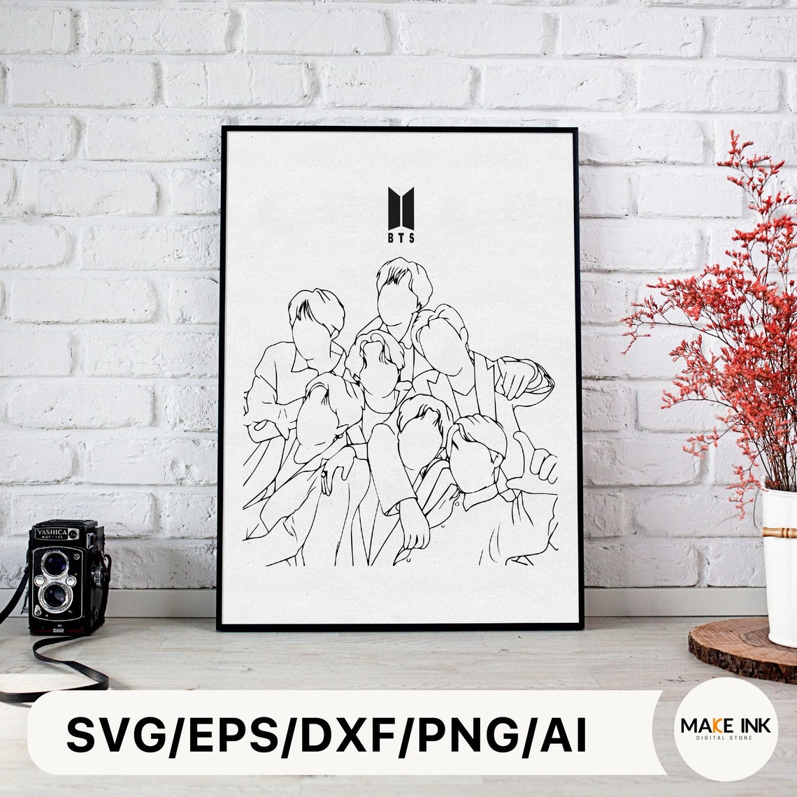 BTS Silhouettes SVG, Dxf, Ai, Eps, BTS Logo, Vector File - Etsy