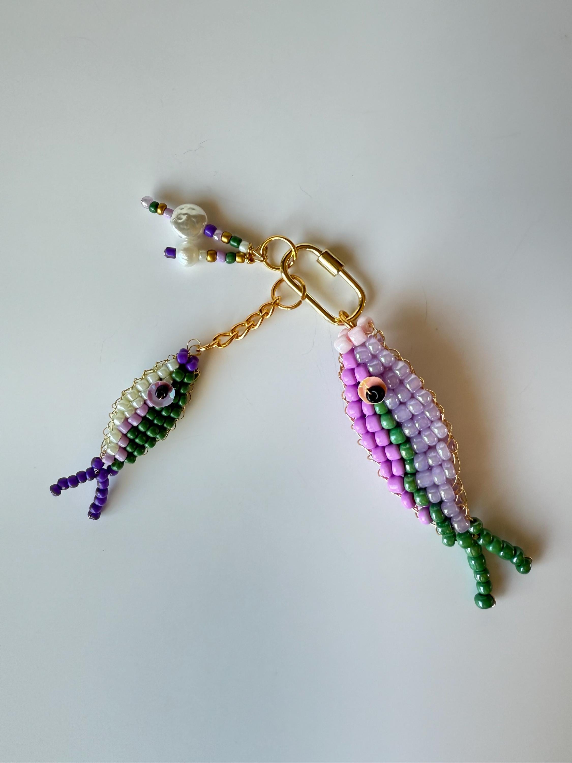 Customizable Beaded Fish Keychain - Etsy