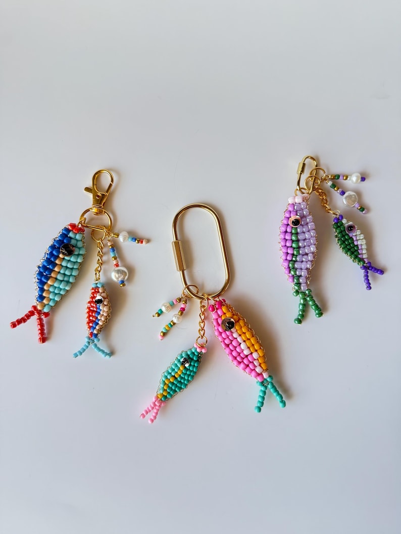 Customizable Beaded Fish Keychain - Etsy