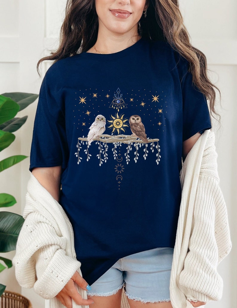 Celestial Owl Tshirt, Witchy Moon, Eye Evil Tshirt, Vintage Owl ...