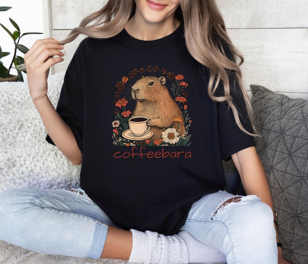 Coffeebara Capybara Shirt, Capybara T-shirt , Coffee , Funny Meme Shirt, Animal Lover Gift ...