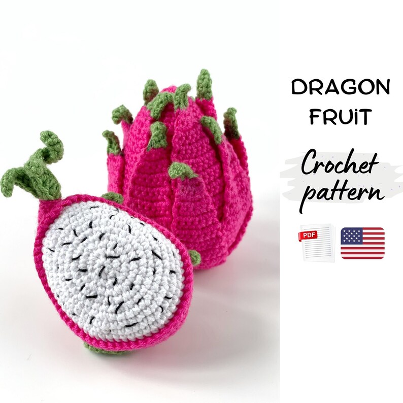 DRAGON FRUIT Crochet Pattern. Fruits Crochet Pattern - Etsy