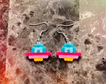 Lightning Bolt Mini Perler Melt Bead Earrings - Etsy