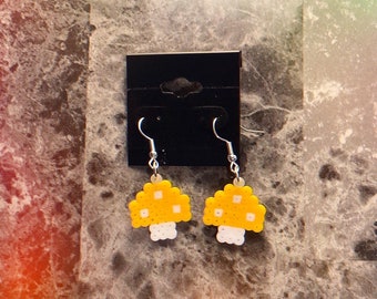 Lightning Bolt Mini Perler Melt Bead Earrings - Etsy