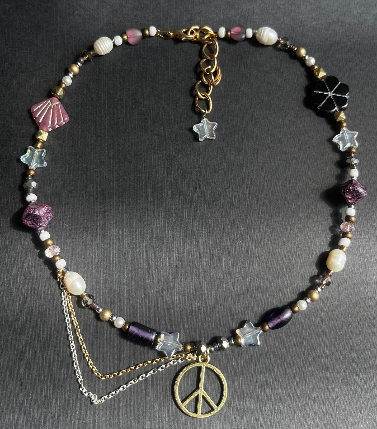 Y2k Peace Sign Aesthetic Necklace - Etsy