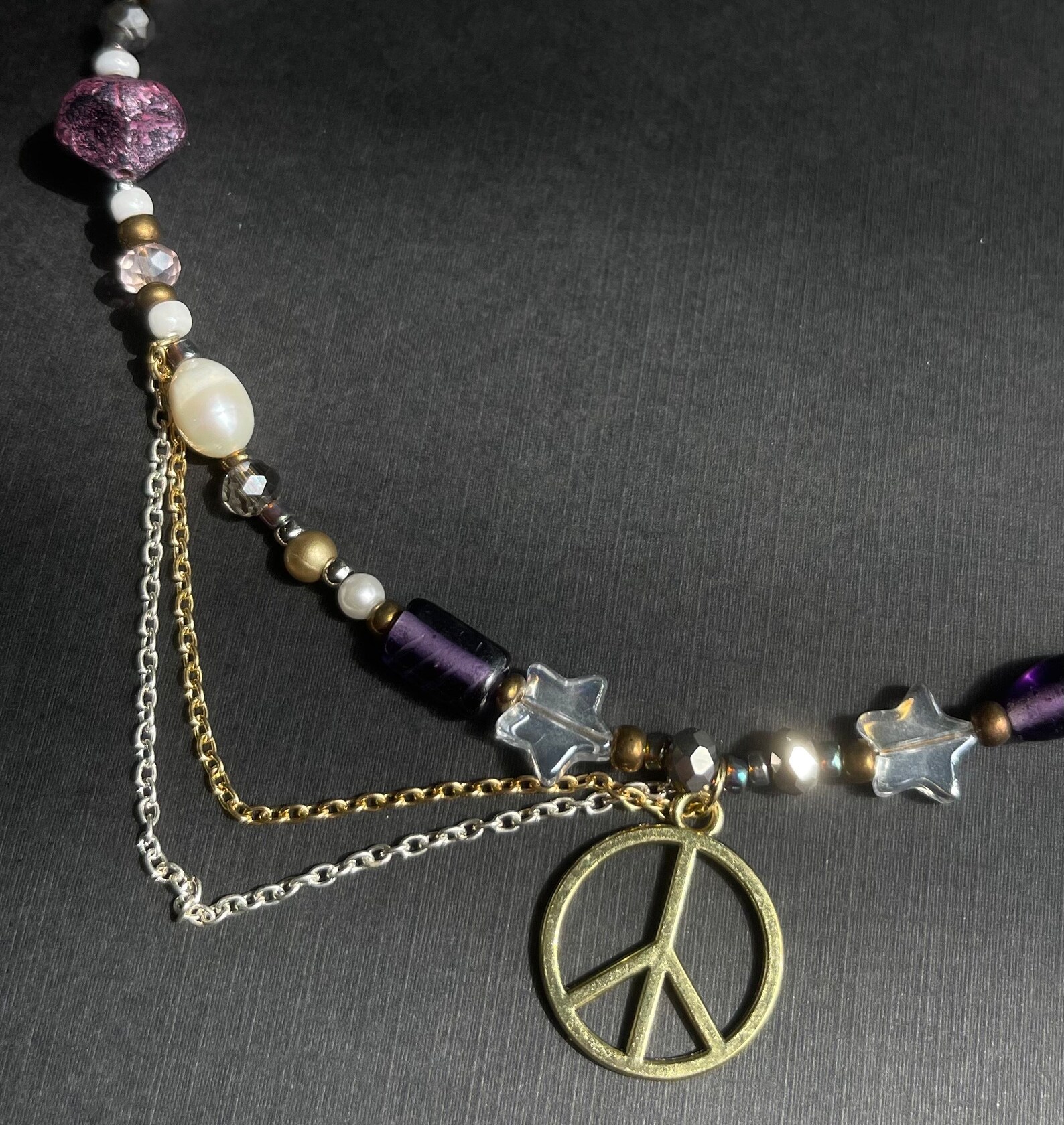 Y2k Peace Sign Aesthetic Necklace - Etsy