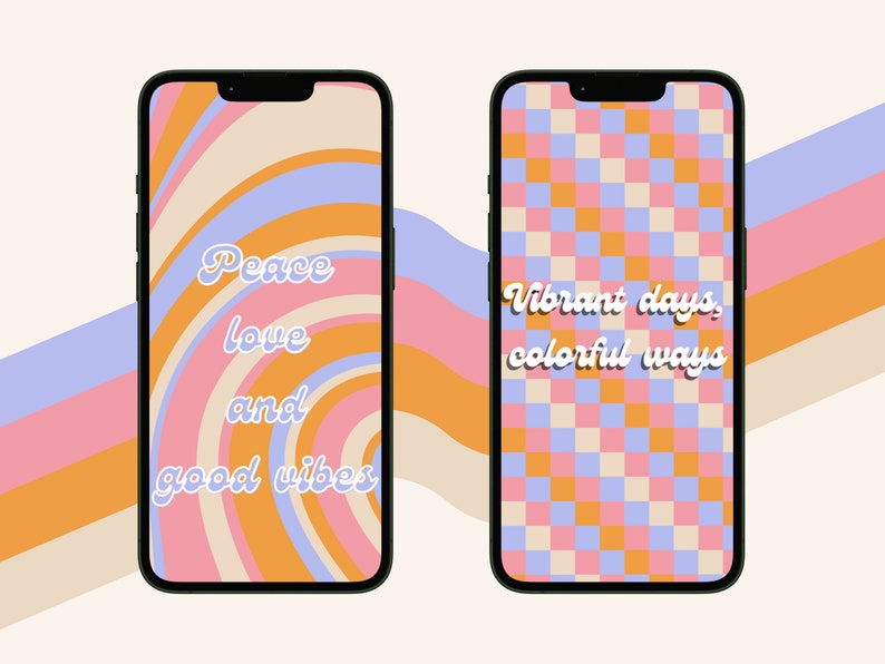 Retro Phone Wallpaper Bundle - Background, Lockscreen - Instant ...