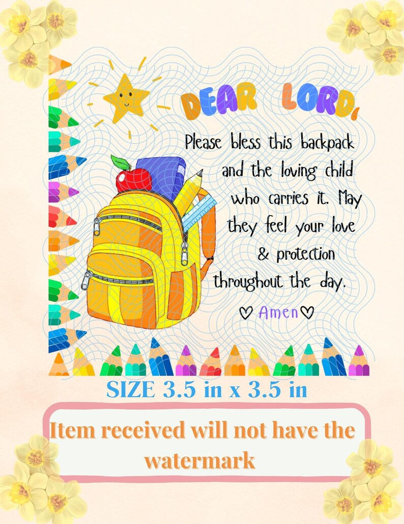 Prayer Card for Kids-back to School Prayer Protection for Kids - Etsy