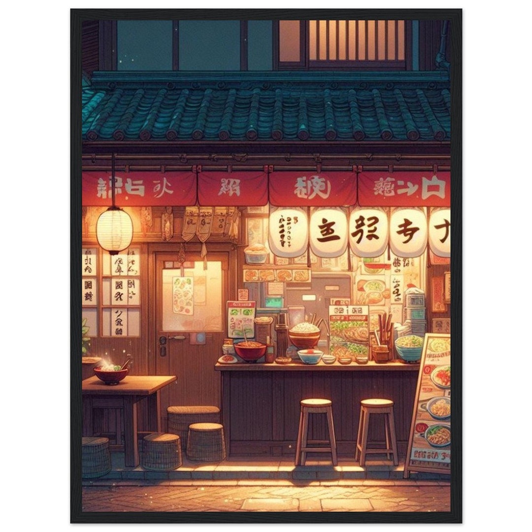 Ramen Shop Poster ,japanese Anime Print, Ukiyo-e Art, Bedroom, Lounge ...