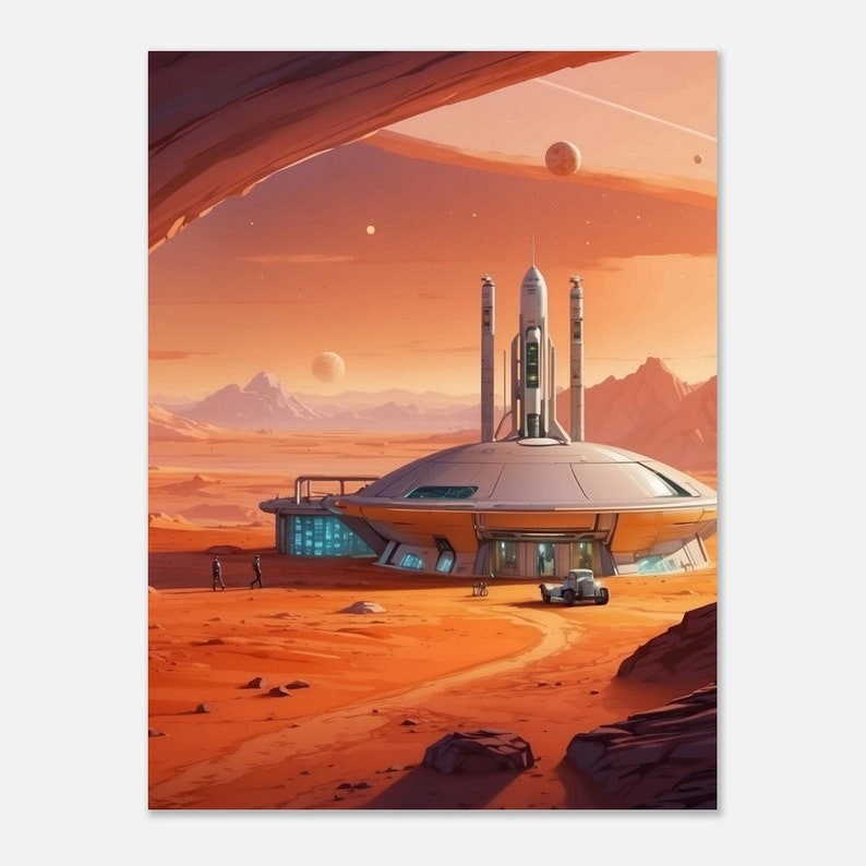 Mars Launch Base Poster - Etsy