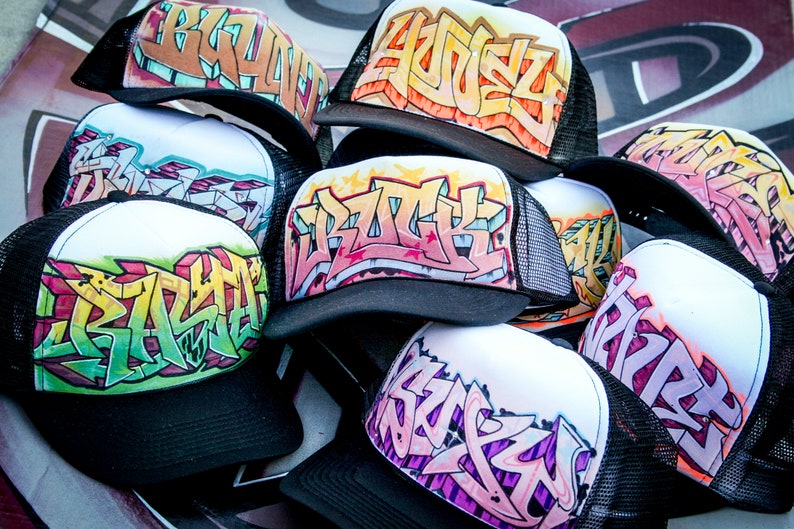 Custom, Hand-painted Graffiti Hats - Etsy