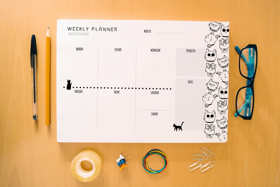 Paws & Plans: Your Feline Weekly Planner - Etsy