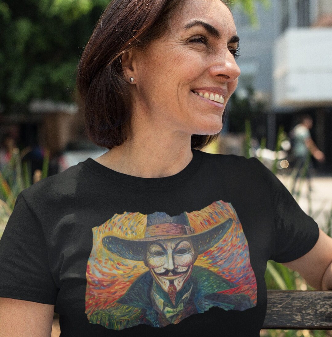 V for Vendetta Tee Van Gogh Style Shirt V for Vendetta Fashion Tshirt ...
