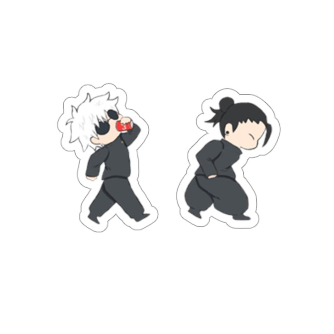 Gojo and Geto Walking Sticker, Kiss-cut Stickers, JJK, Anime, Cute Gift ...