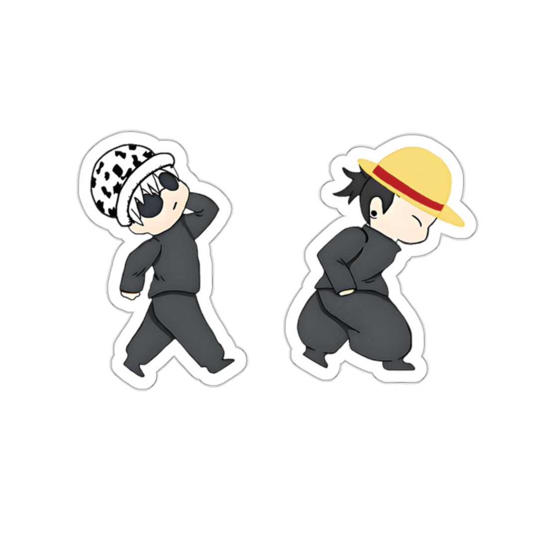 Gojo and Geto Walking Sticker, Law and Luffy, Kiss-cut Stickers, JJK ...