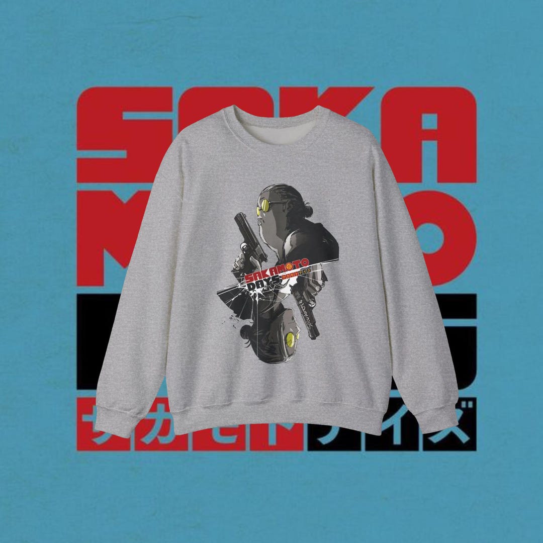 Sakamoto Days Anime Sweatshirt, Shin Asakura, Taro Sakamoto Crewneck ...