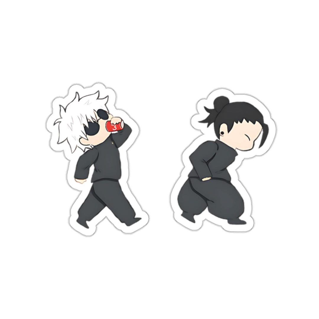 Gojo and Geto Walking Sticker, Kiss-cut Stickers, JJK, Anime, Cute Gift ...