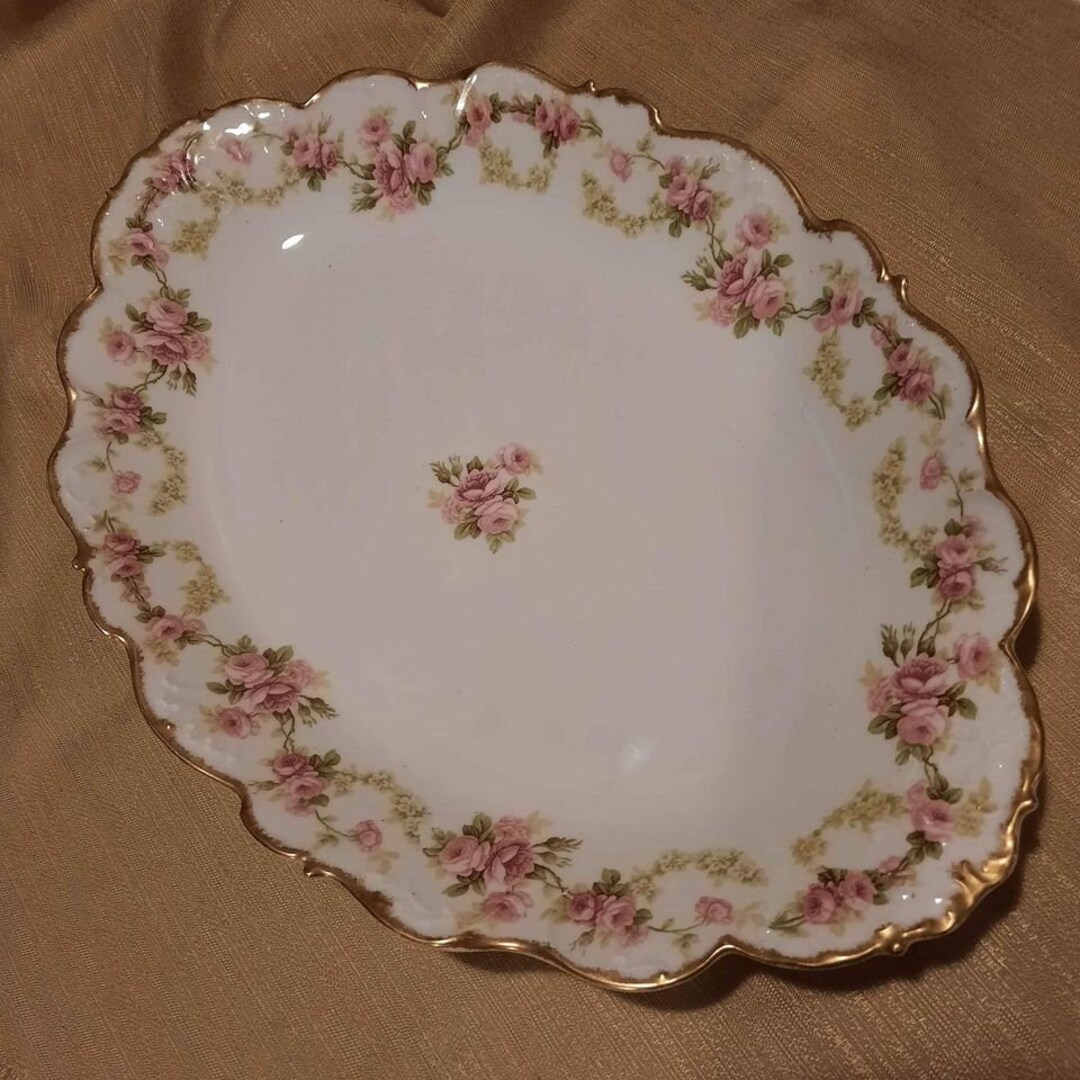 Vintage Limoges Elite Works Bridal Rose Pattern Serving Platter ...