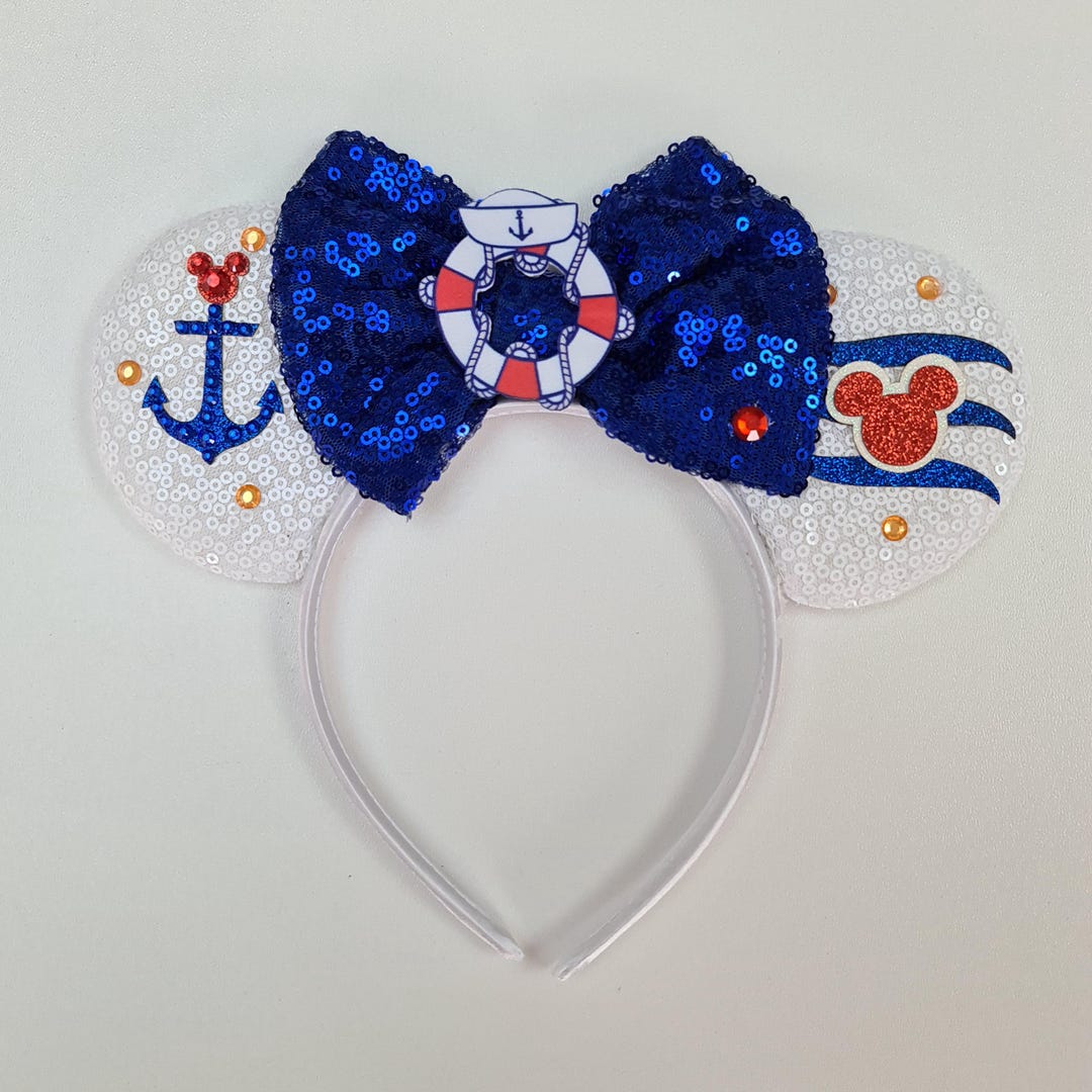 Set Sail Sequin Mouse Ears, Cruise Headband With Rhinestones, for ...