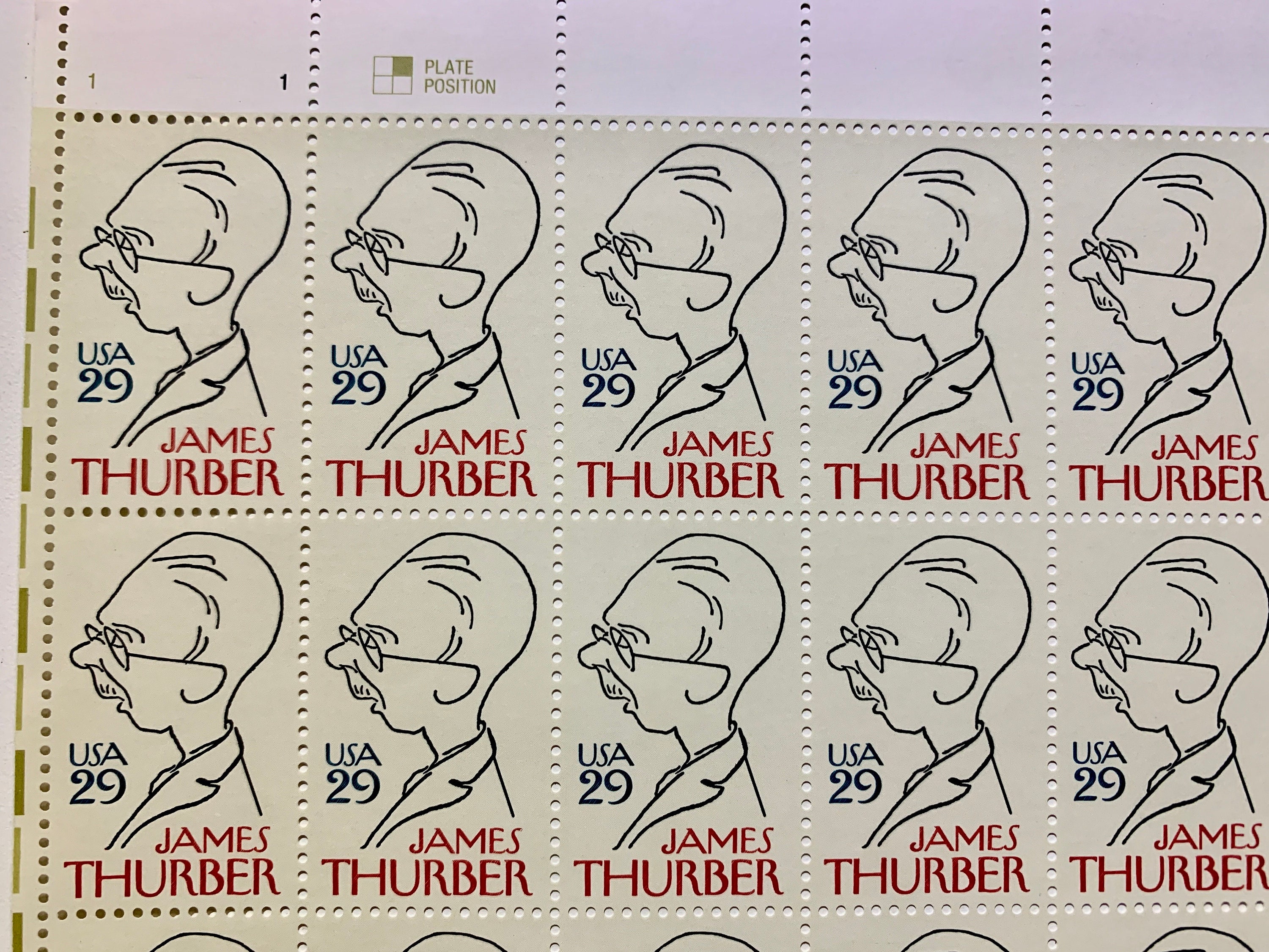 1994 James Thurber 29-cent Stamp Sheet Pane of 50 U.S. Stamp 2862 - Etsy