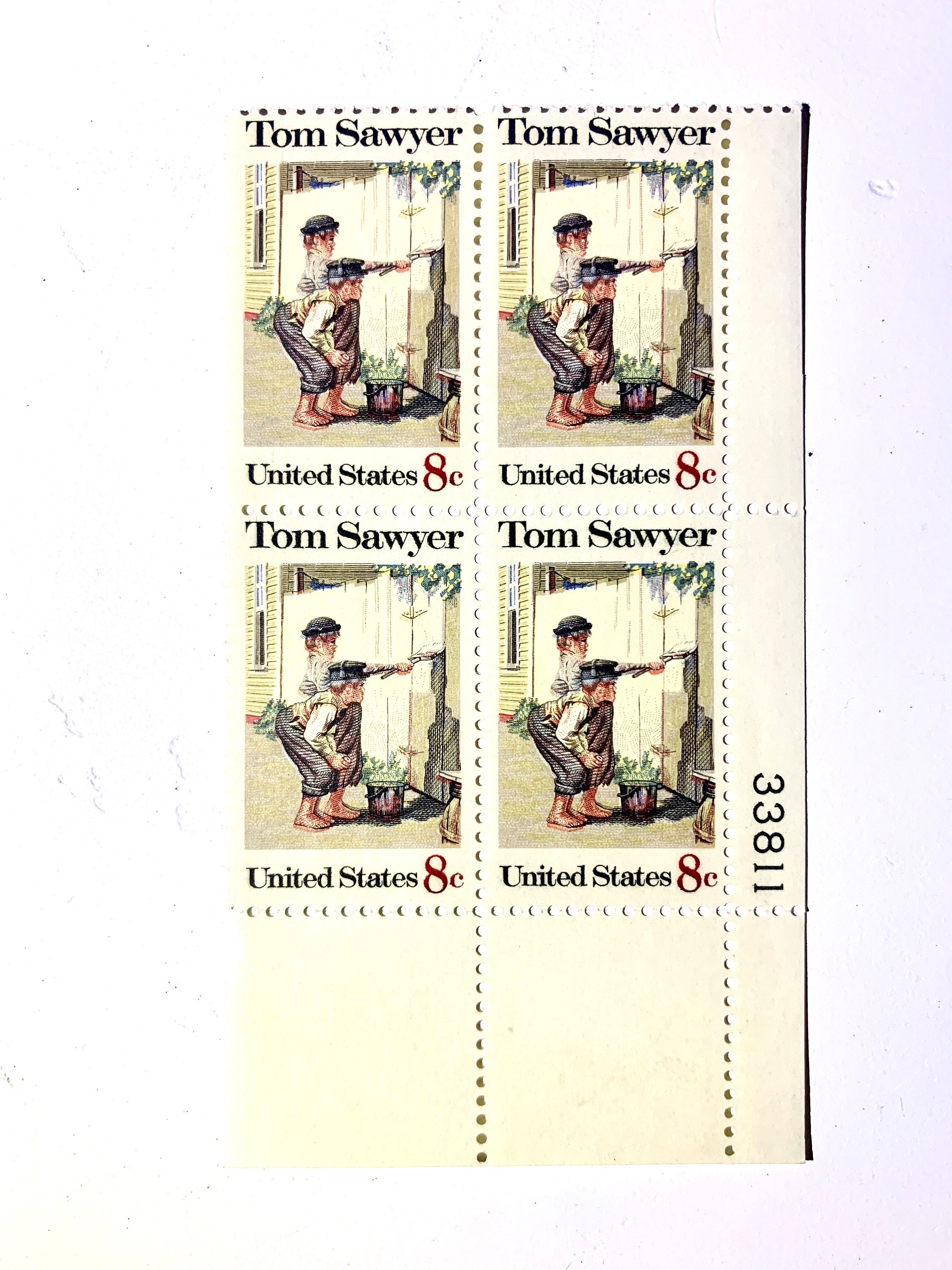 1972 rare UNTAGGED Tom Sawyer 8-cent Stamps U.S. Stamp 1470d New Unused ...