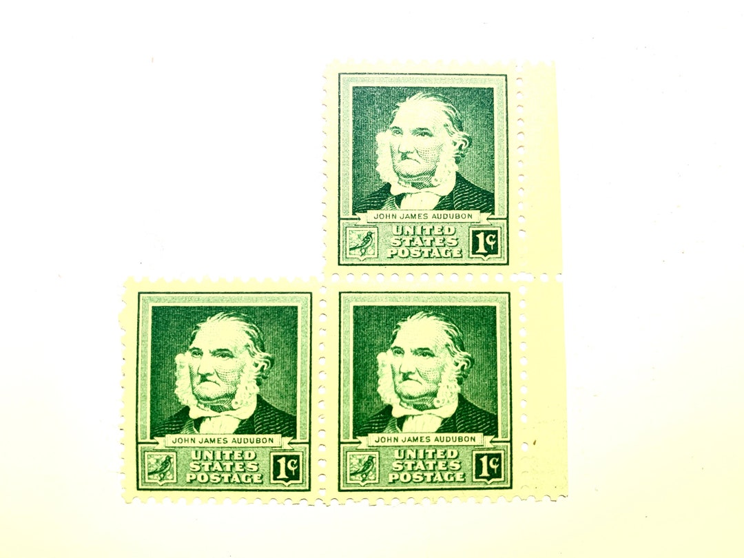 1940 Famous Americans: John James Audubon 1-cent Stamps (U.S. Stamp ...