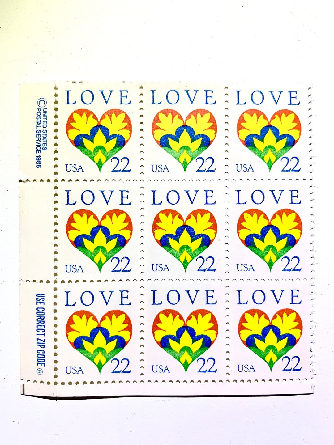 1987 Love Series: Hearts and Flowers 22-cent Stamp (U.S. Stamp #2248 ...