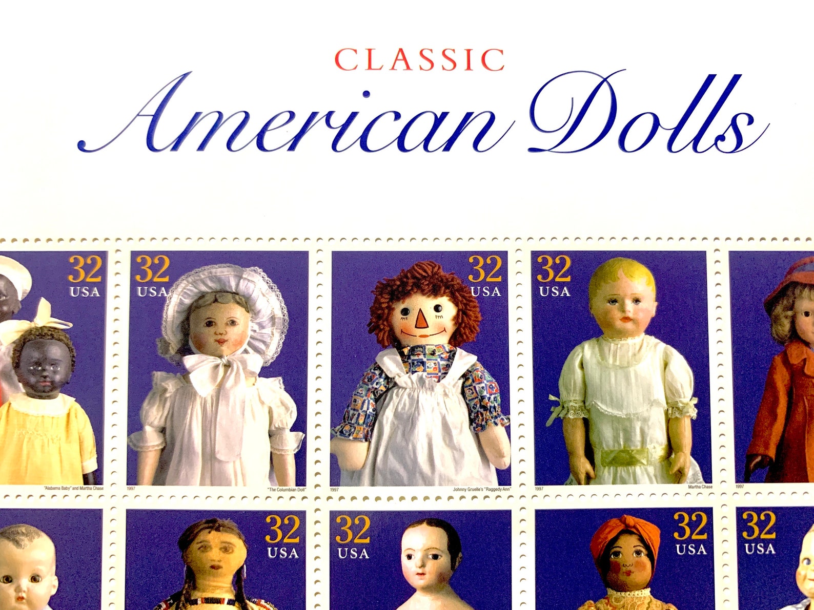 1997 Classic American Dolls 32-cent U.S. Stamp 3151 New unused Retro ...